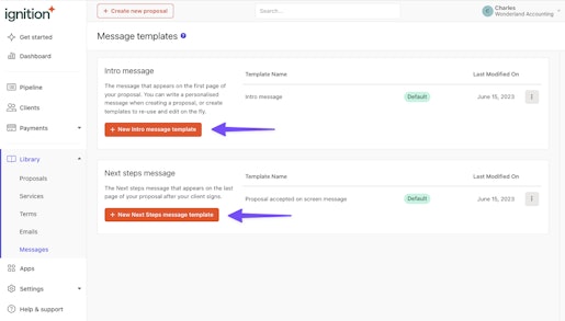 Intro message and next steps message templates | Ignition Product…