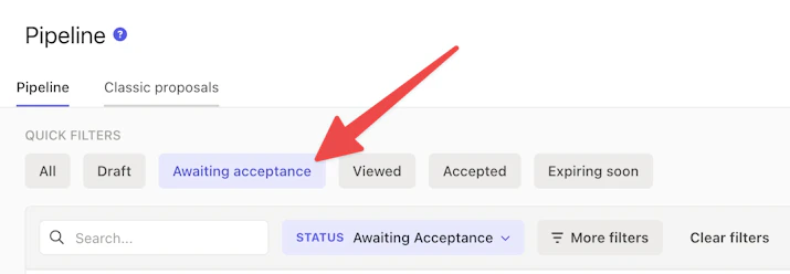 Following up on your awaiting acceptance proposals | Ignition Product…